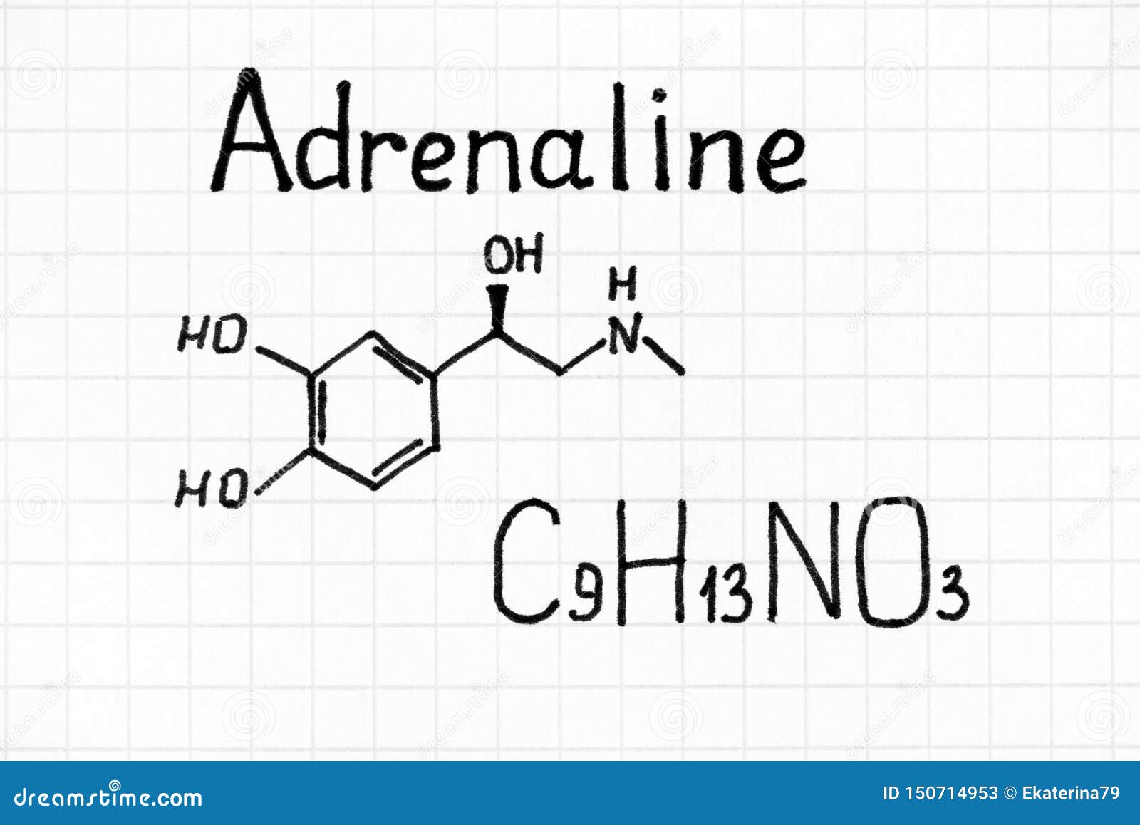 Handwriting Chemical Formula of Adrenaline Stock Image - Image of ...