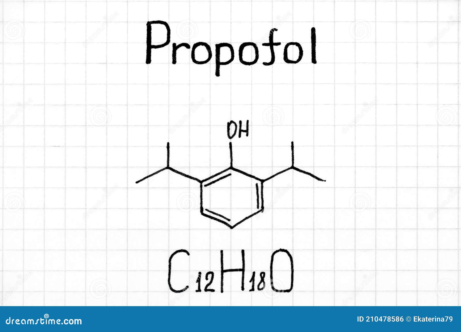 Handwriting Chemical Formula of Propofol Stock Illustration ...