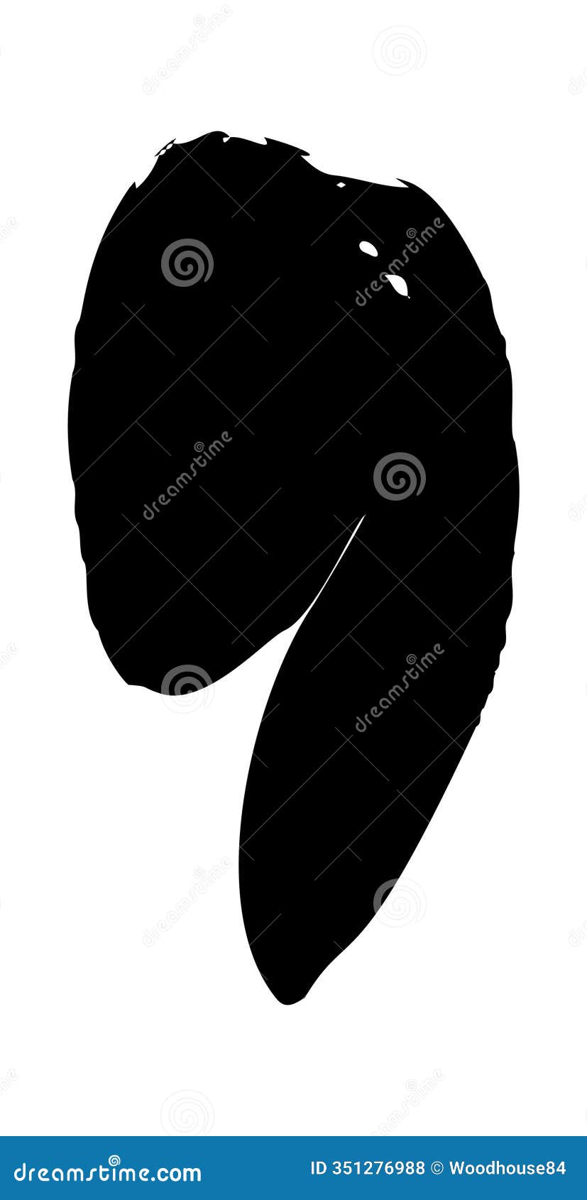 Handwriting Comma Brushstroke Graphic Symbol Stock Vector ...