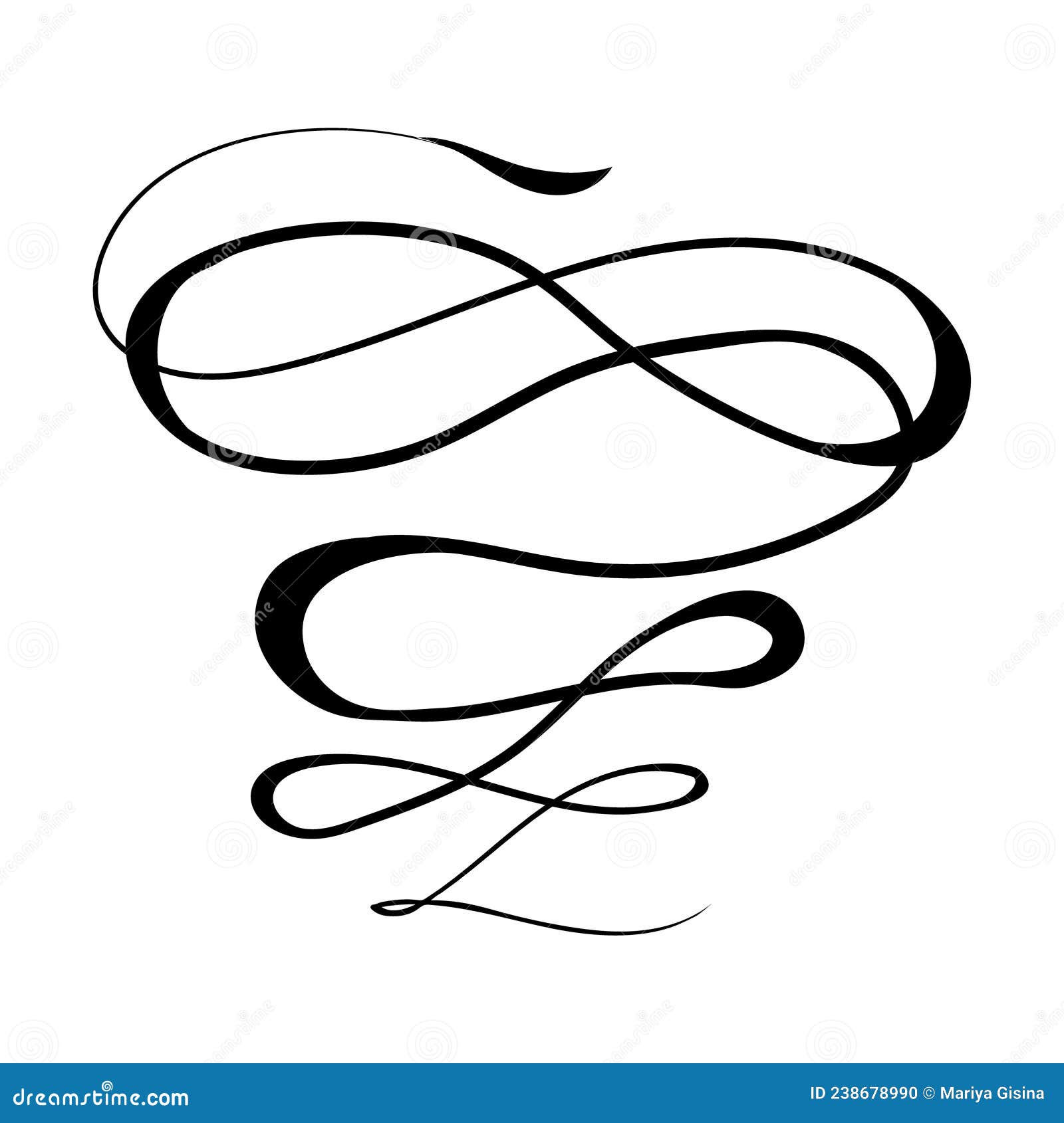 Handwriting Curved Underline Lettering Decorative Element Vector ...