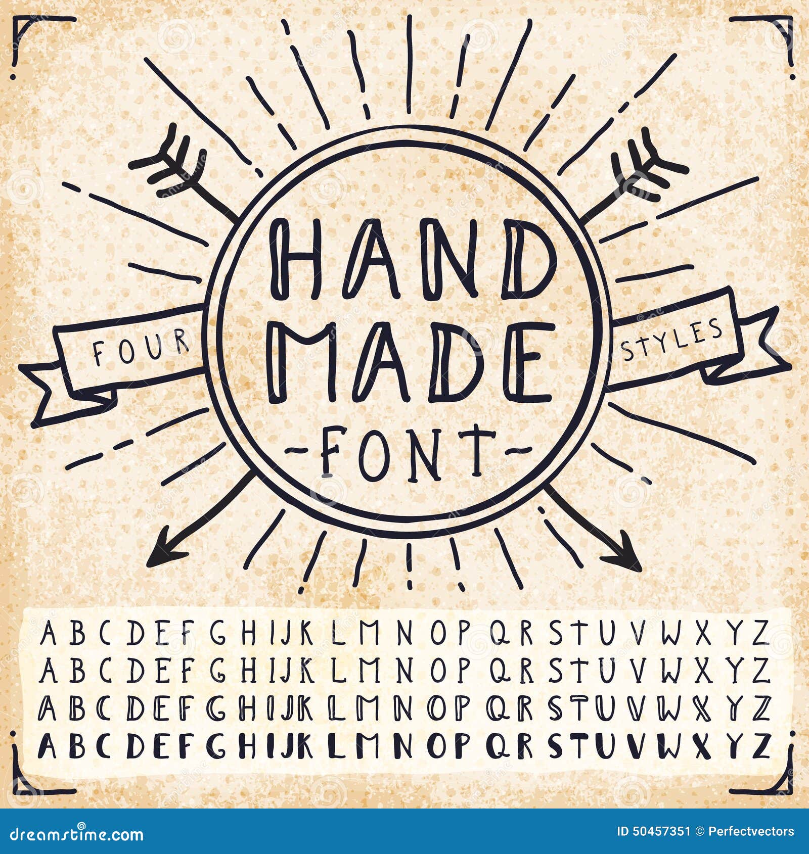 Fonts Handwriting Alphabets. Vector Hand Drawn Art | CartoonDealer.com ...