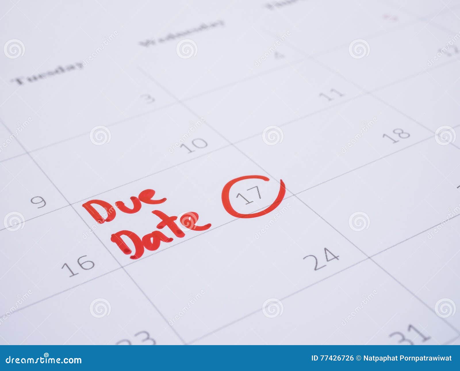 Handwriting due date 1 stock photo. Image of appointment - 77426726