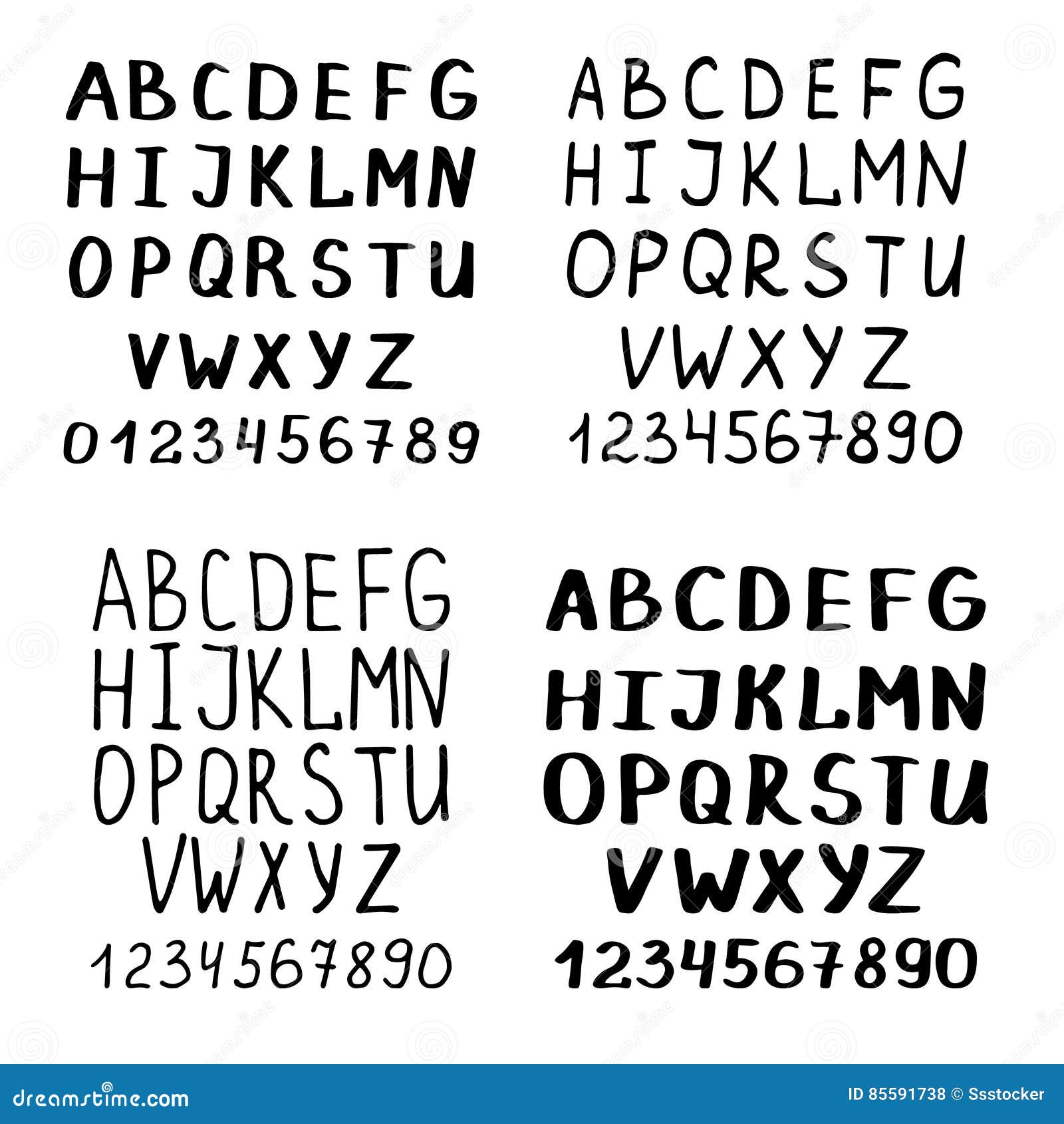 Handwriting Font or Calligraphy Latin Alphabet Stock Vector ...