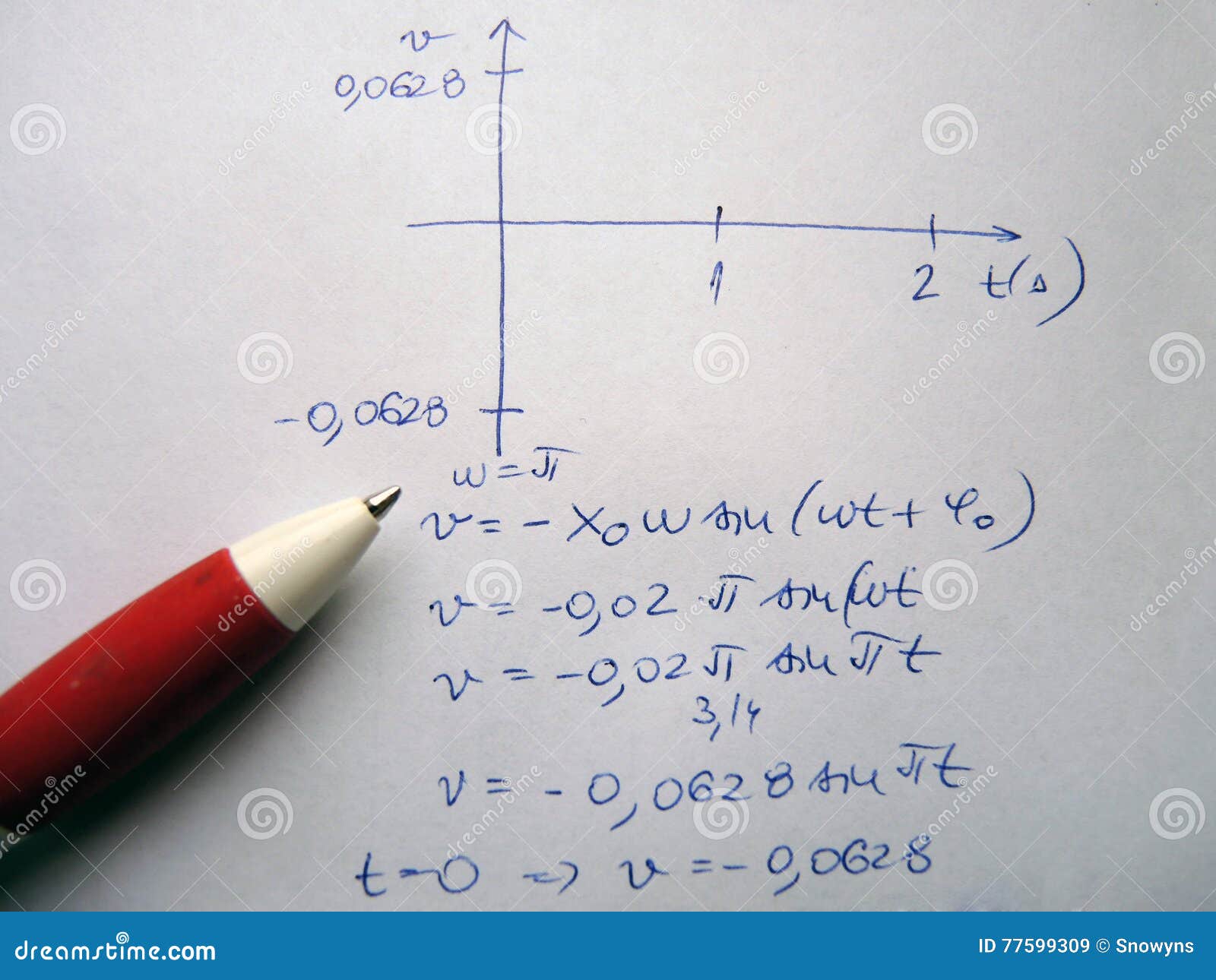 Handwriting Formula and Graphic Stock Image - Image of engineering ...