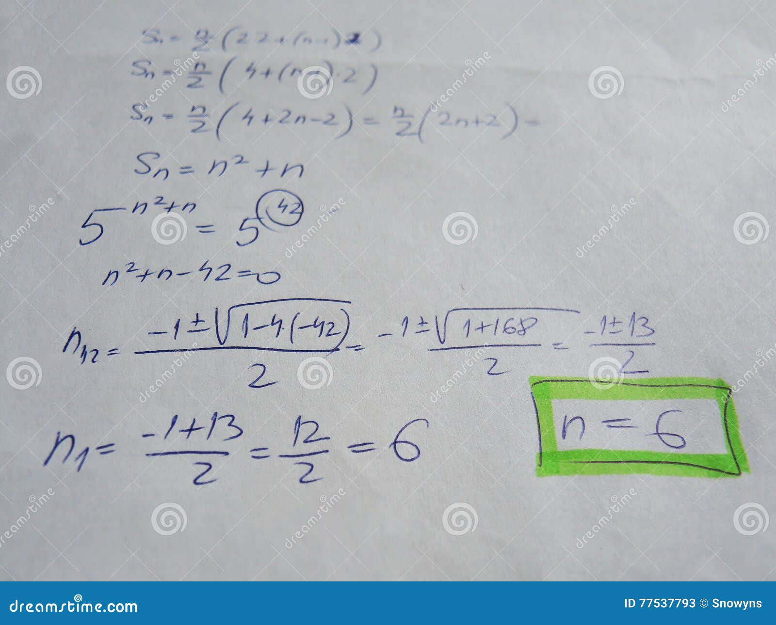Handwriting Formula and Solution Stock Image - Image of college, macro ...