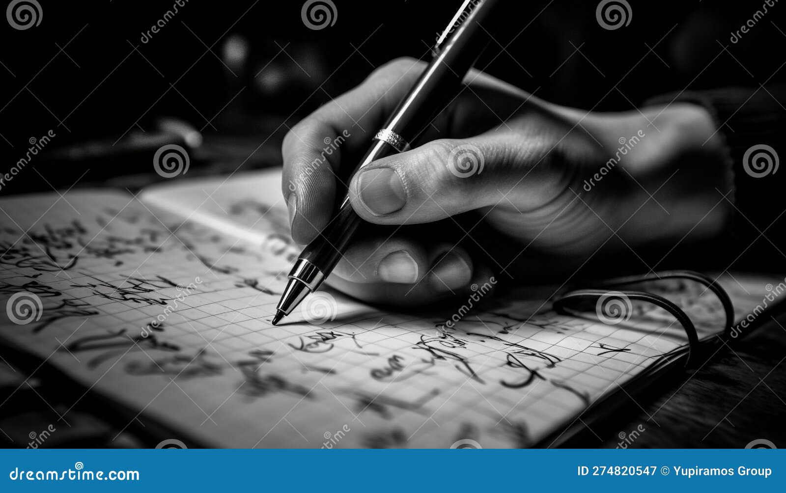 Handwriting Formulas on Paper, Student Studying Math Generated by AI ...