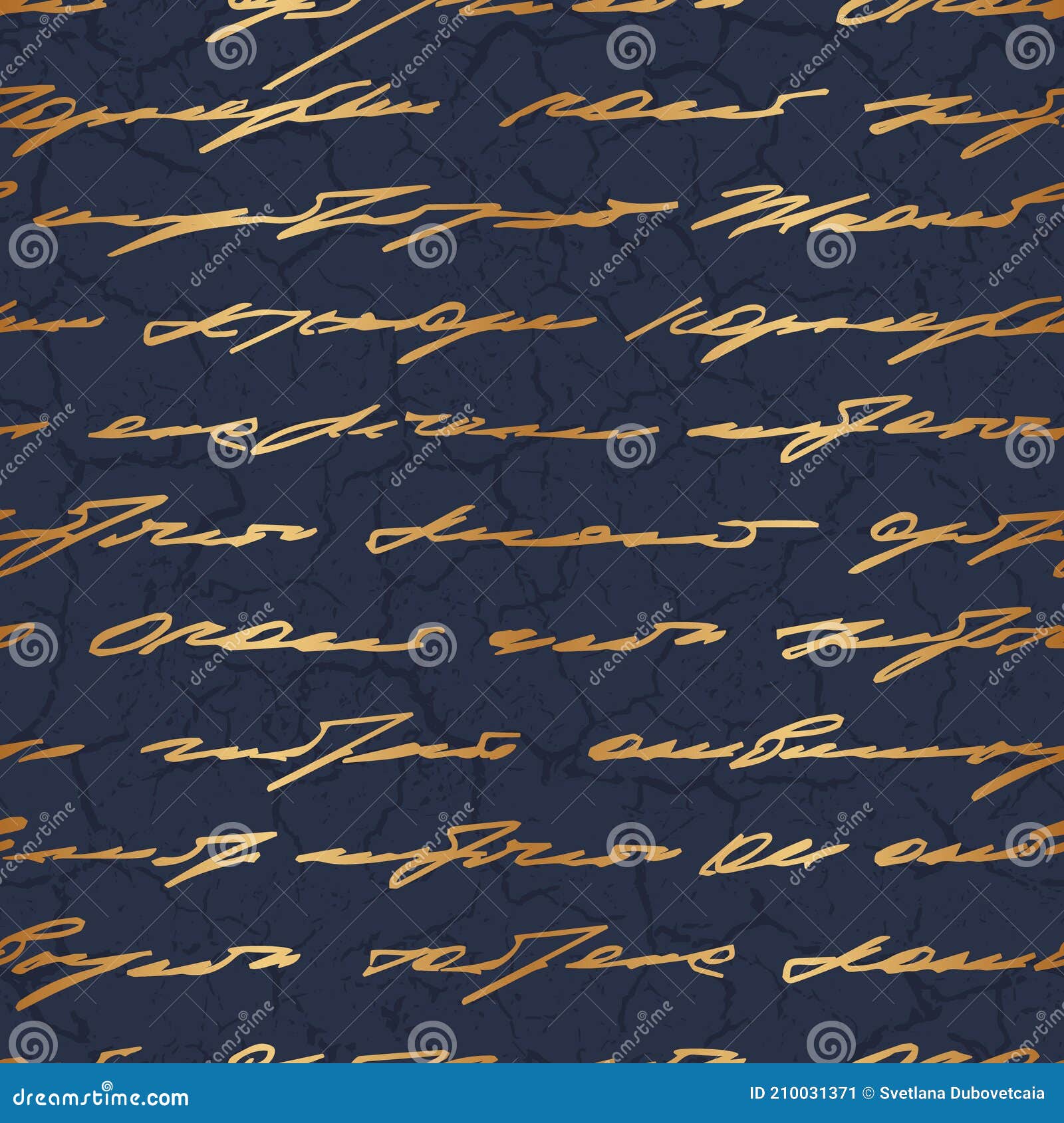 Handwriting Gold Seamless Pattern. Repeated Scribble Texture ...