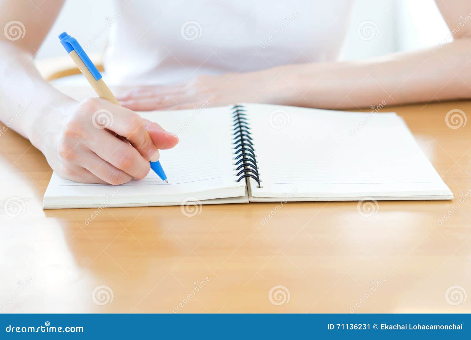 A Handwriting, Hand Writes a Pen in a Notebook Stock Image - Image of ...