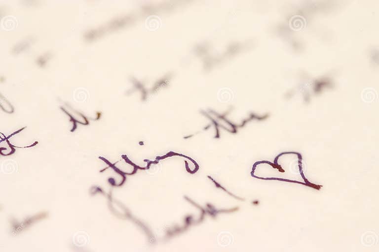Handwriting with a heart stock image. Image of cursive - 999657