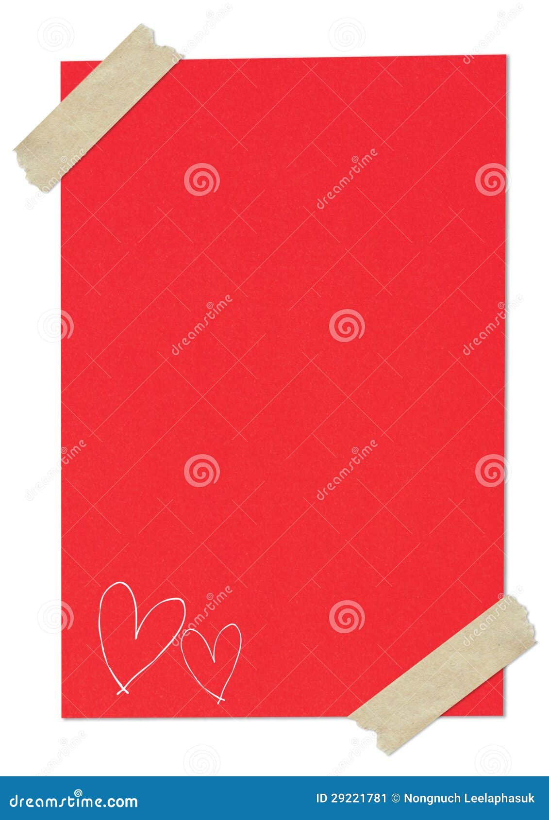 Handwriting Heart Shape on Paper with Tape Stock Image - Image of love ...