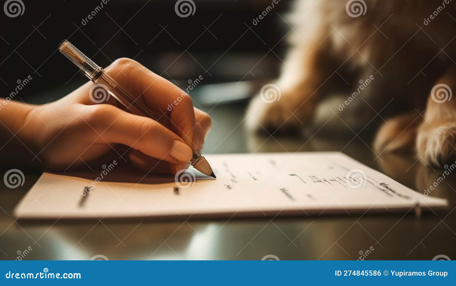 Handwriting Homework on Paper, Studying in Classroom Generated by AI ...