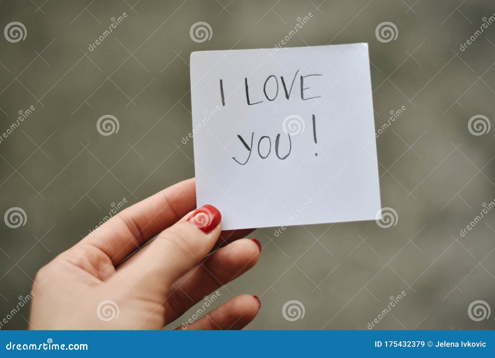 Handwriting I Love You Sticky Note in Hands Stockbild - Bild von ...