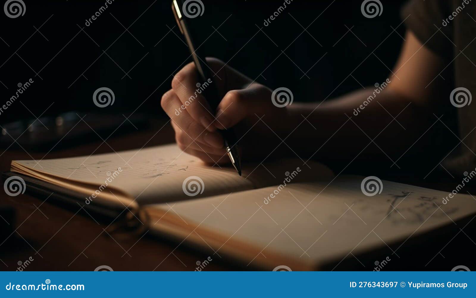 Handwriting Ideas on Paper with a Pencil Generated by AI Stock ...