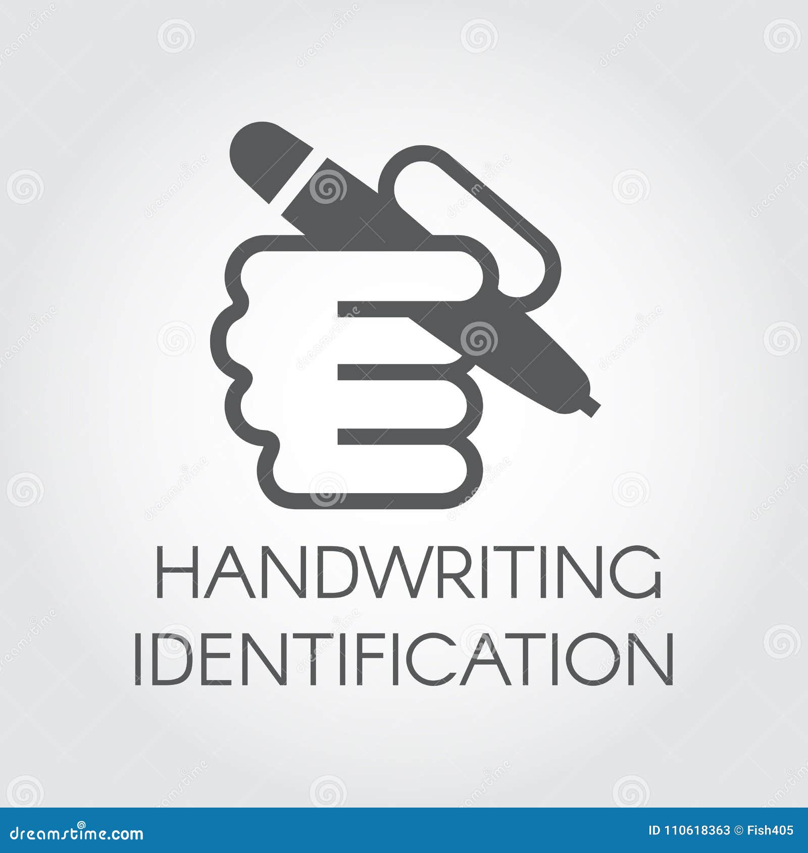 Handwriting Identification Flat Icon Hand Holding Pen And Writing