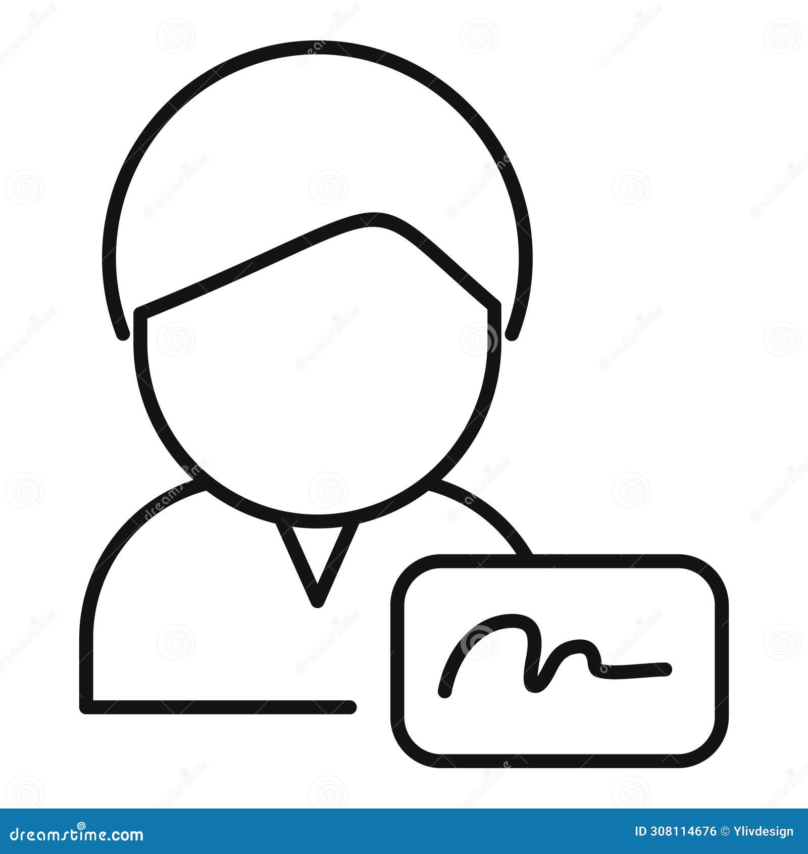 Handwriting Identification Icon Outline Vector Access Approve Stock