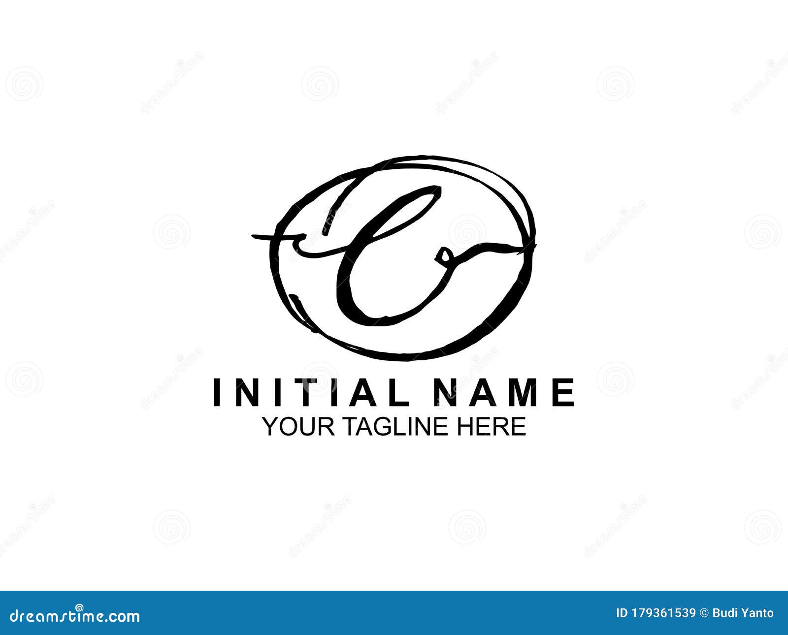 Handwriting Logo of Initial Signature Letter Type C Stock Vector ...