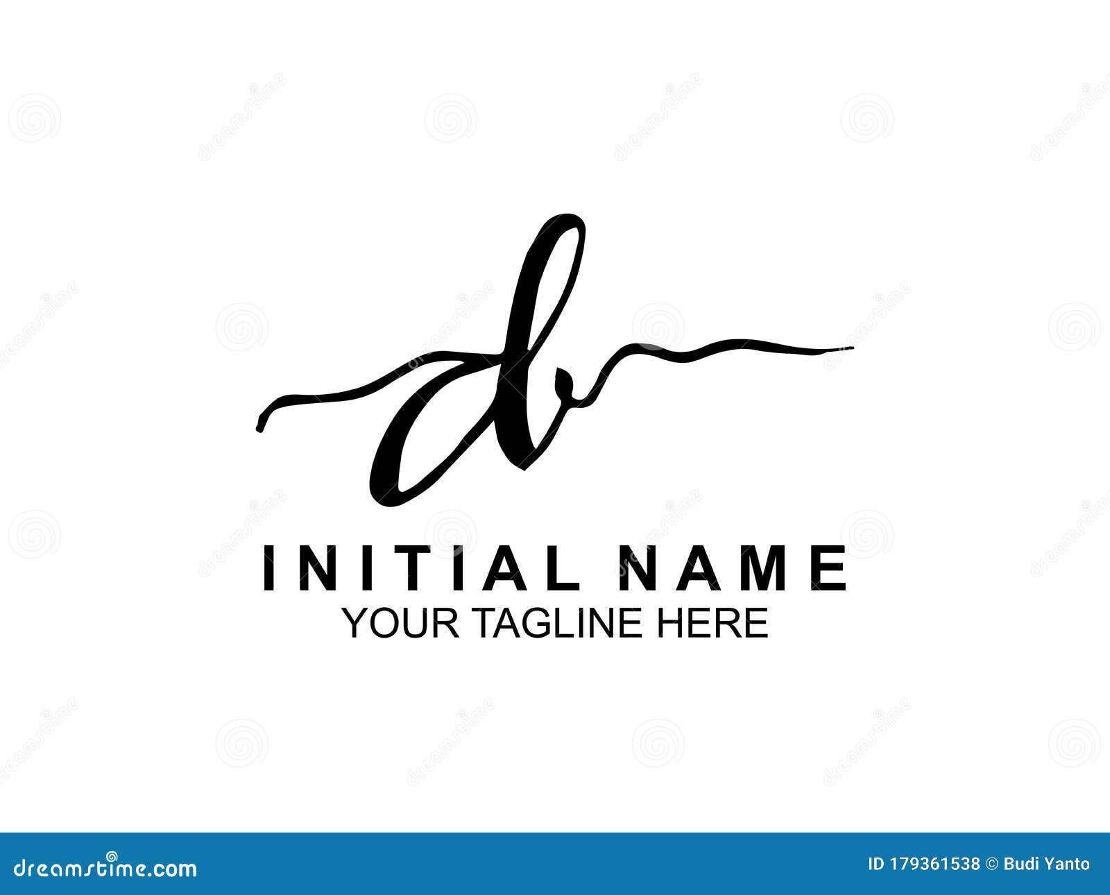 Handwriting Elegant Logo Design Template. Letter Type D Stock Vector ...