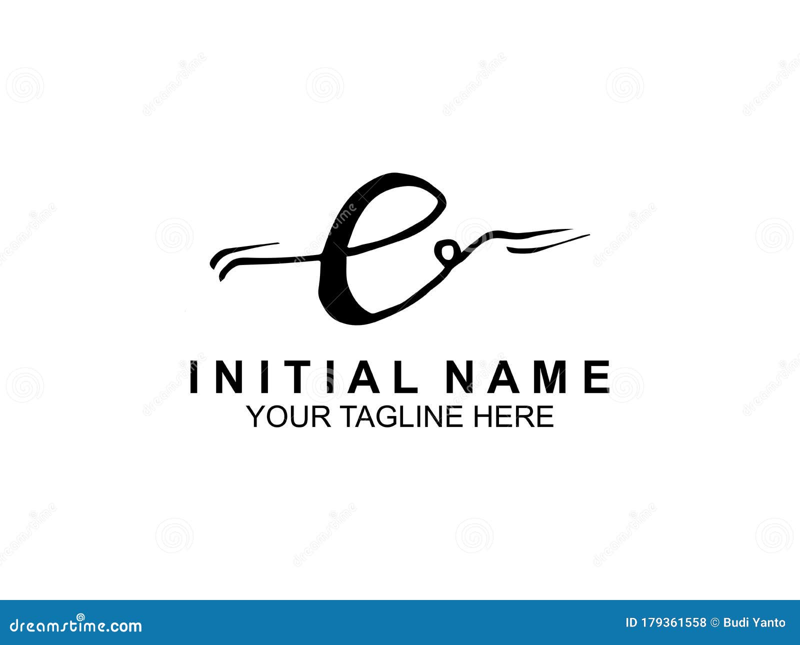 Handwriting Logo of Initial Signature Letter Type E Stock Vector ...