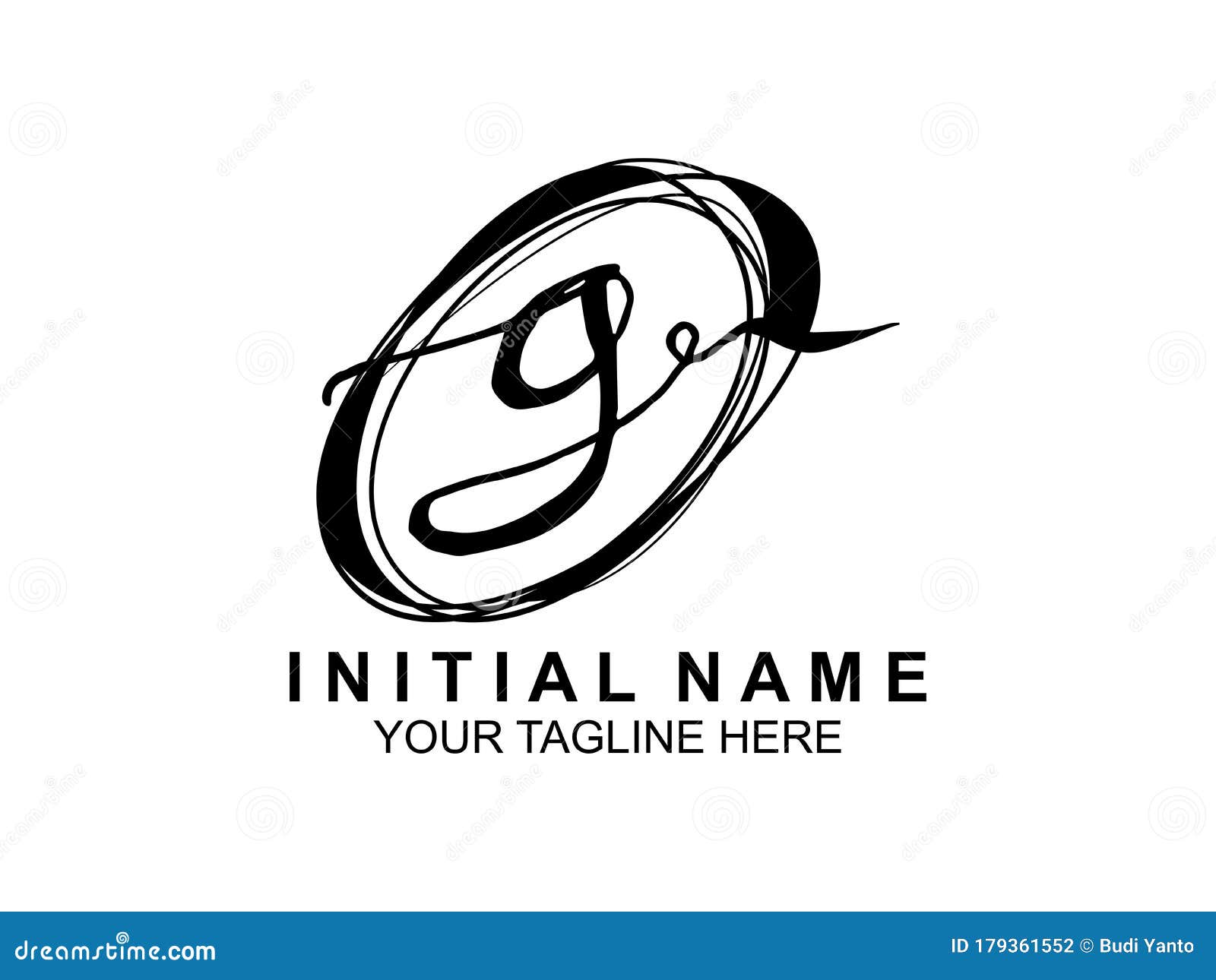 Handwriting Logo of Initial Signature Letter Type G Stock Vector ...