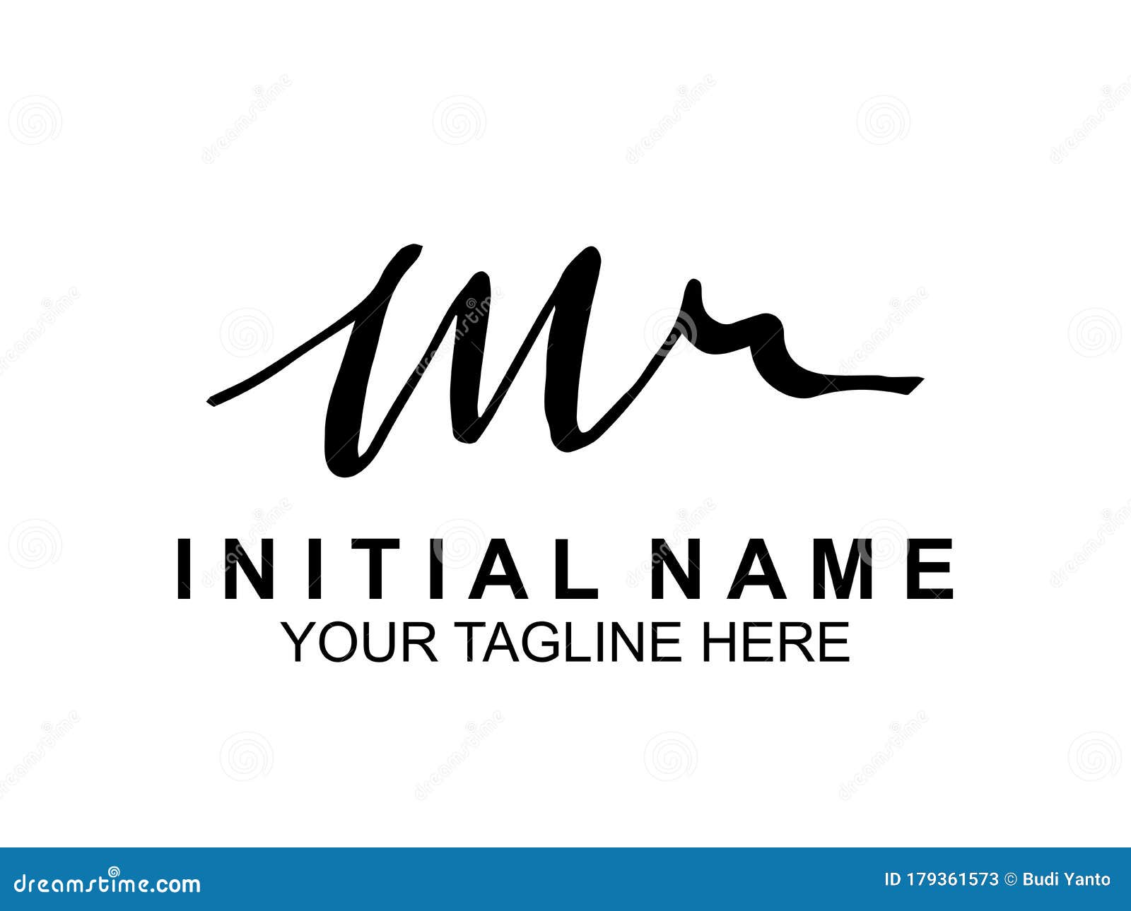 Handwriting Logo of Initial Signature Letter Type M Stock Vector ...