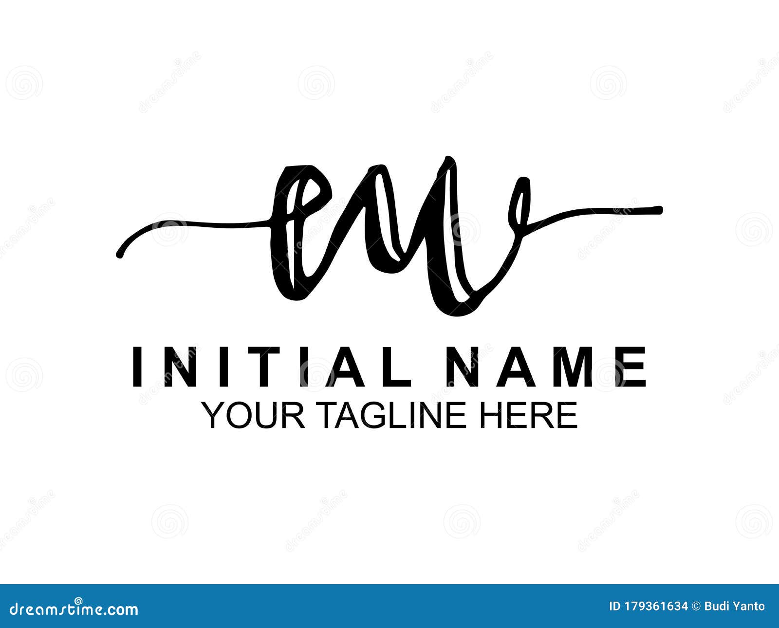 Handwriting Logo of Initial Signature Stock Vector - Illustration of ...