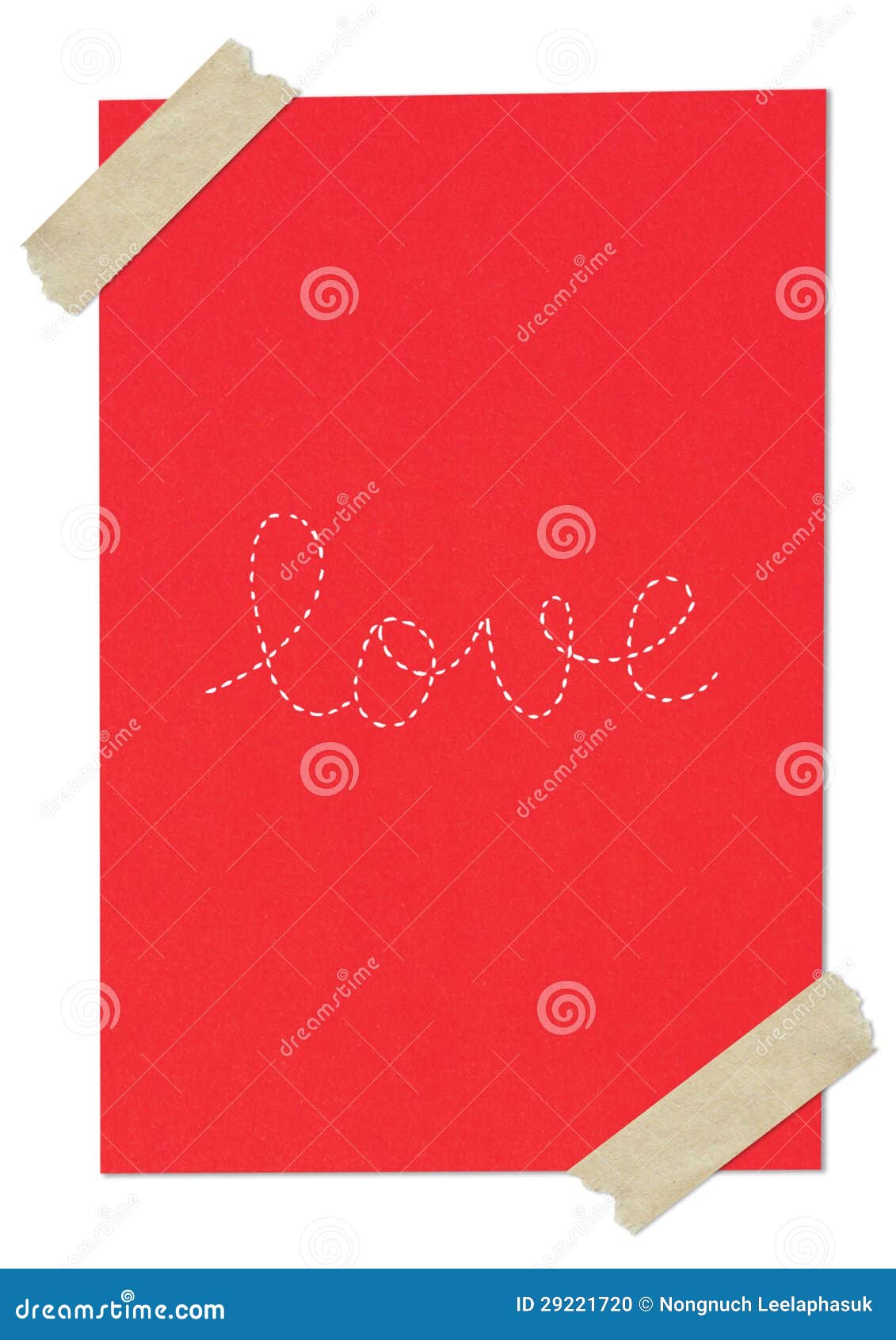Handwriting Love Word on Paper with Tape Stock Photo - Image of shape ...