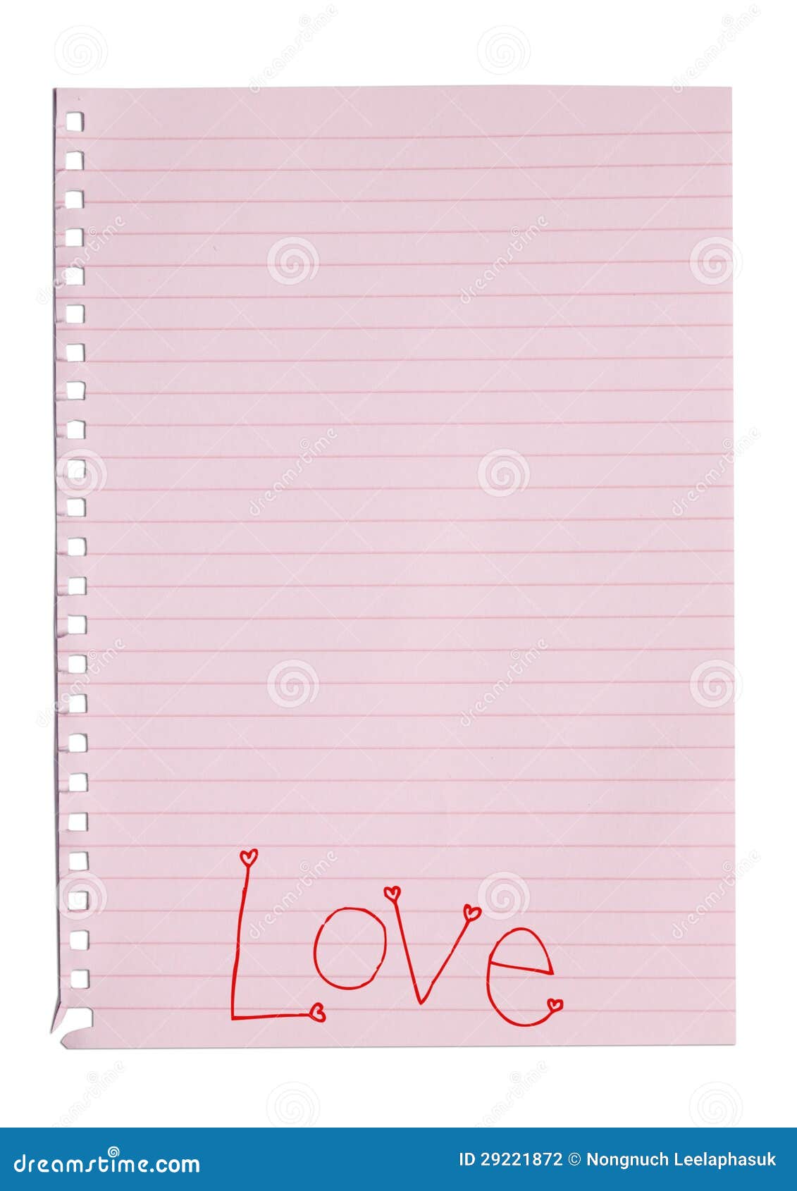 Handwriting Love Word on Pink Paper Stock Photo - Image of color, paint ...