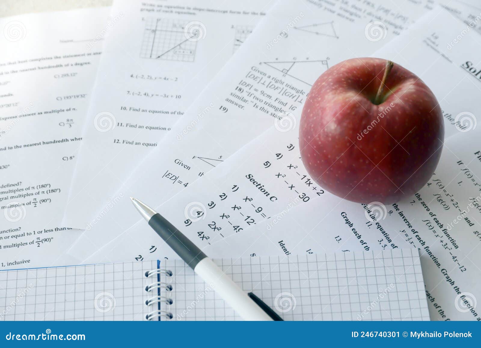 Handwriting Of Mathematics Quadratic Equation On Examination, Practice ...