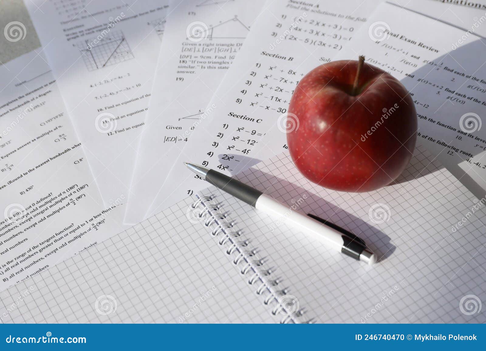 Handwriting of Mathematics Quadratic Equation on Examination, Practice ...
