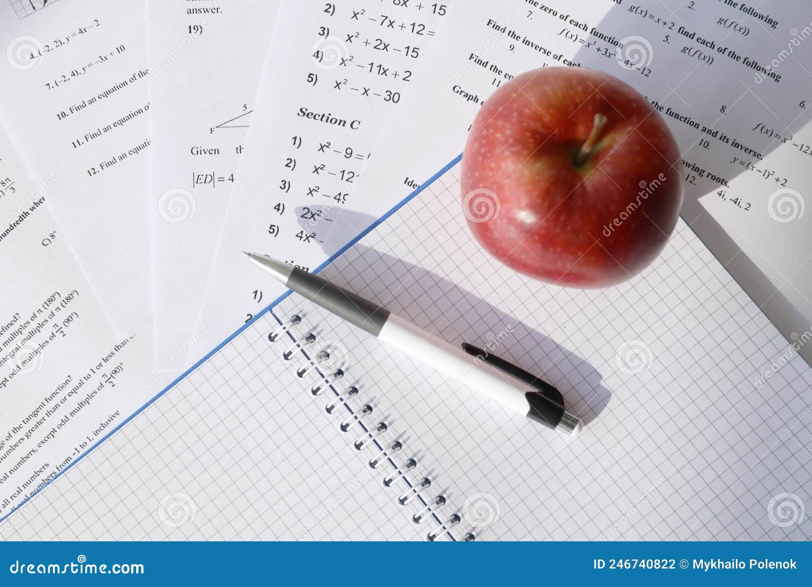 Handwriting Of Mathematics Quadratic Equation On Examination, Practice ...