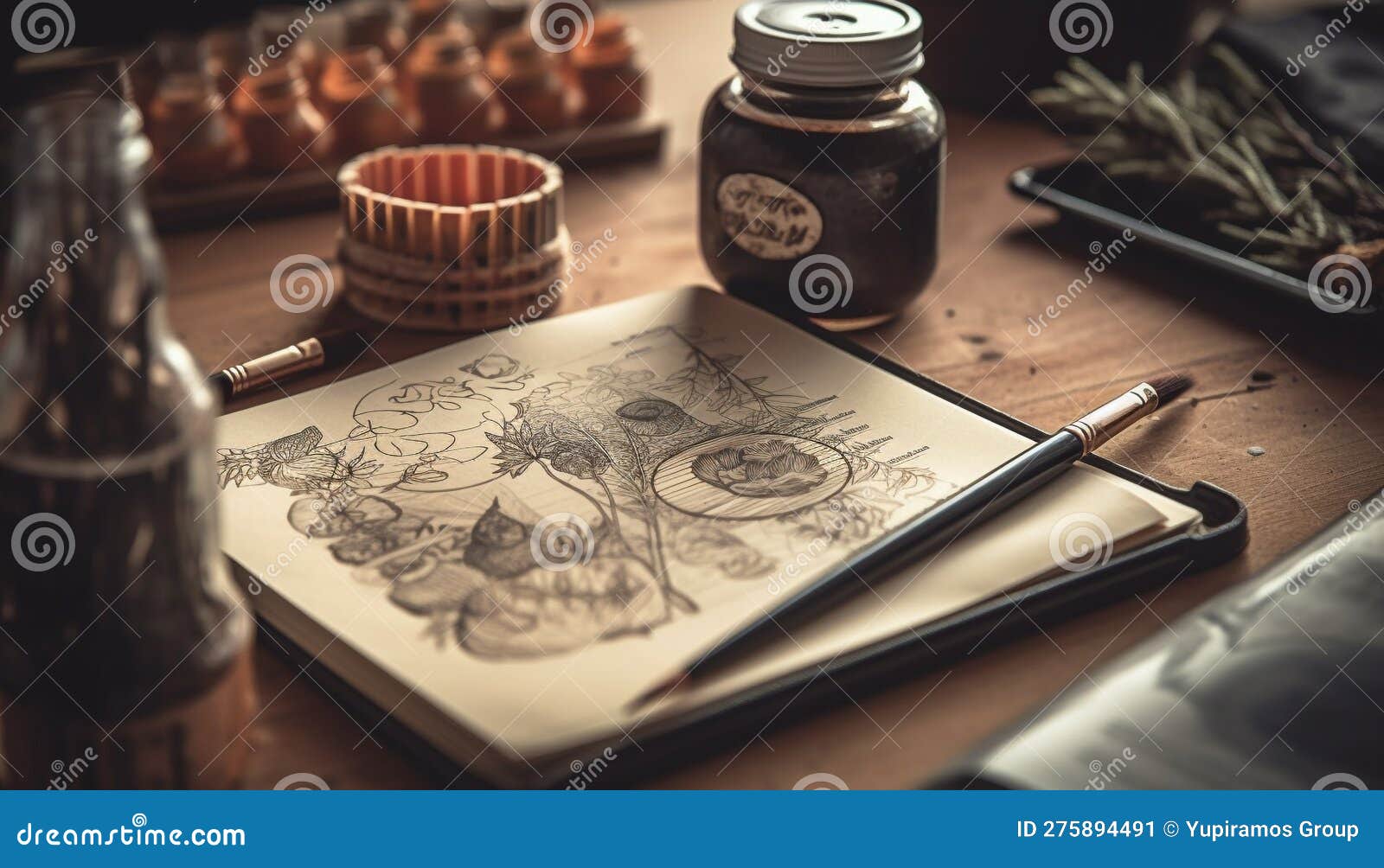 Handwriting on Old Fashioned Paper with Rustic Pen Generated by AI ...