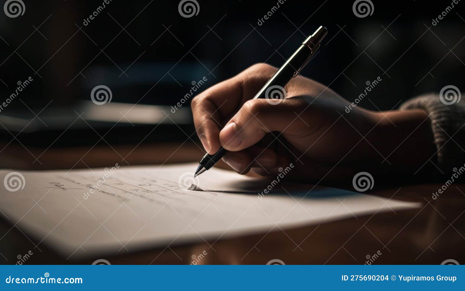 Handwriting on Paper, Pen and Creativity Flow Generated by AI Stock ...