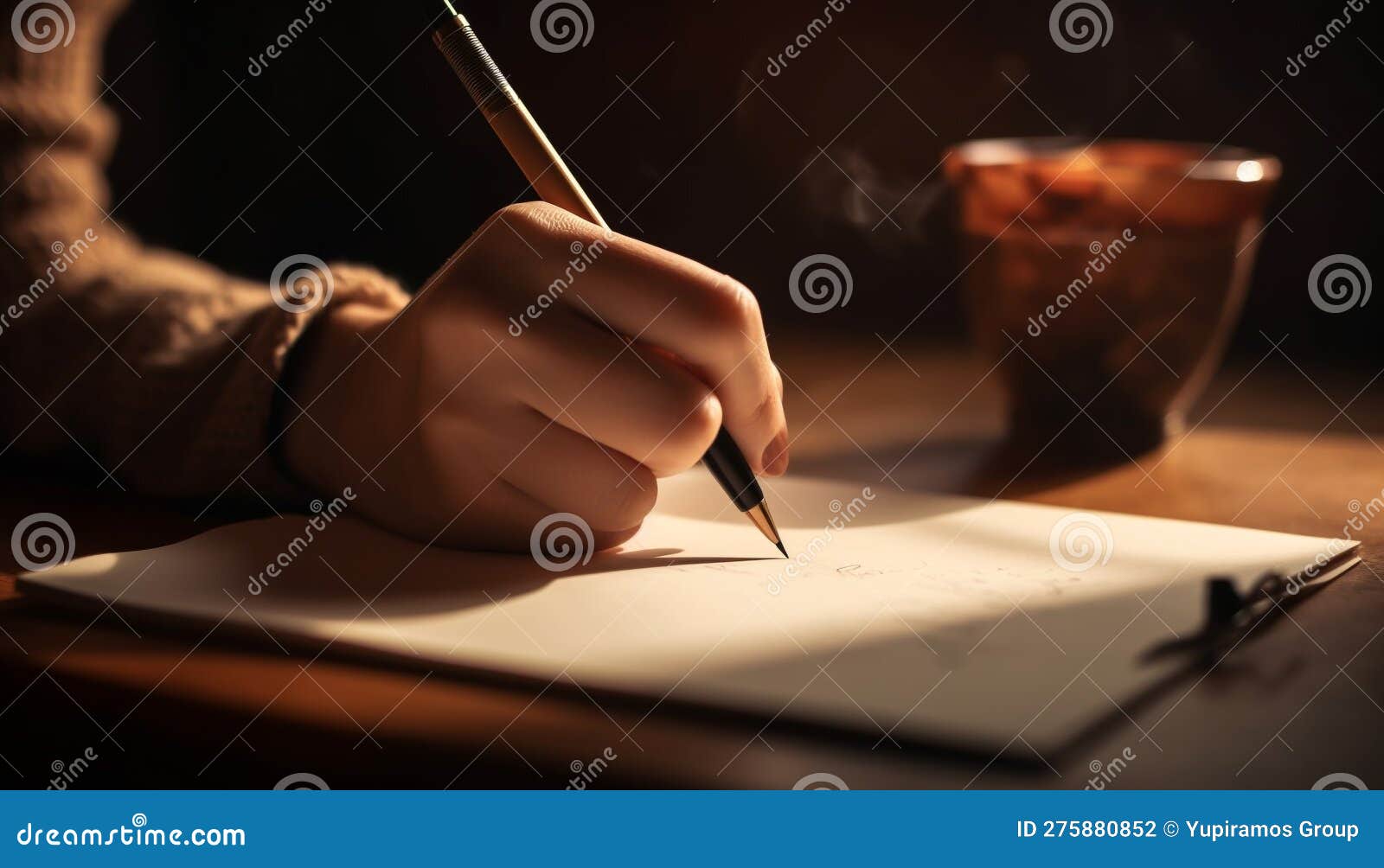 Handwriting on Paper, Pen and Pencil Close Up Generated by AI Stock ...