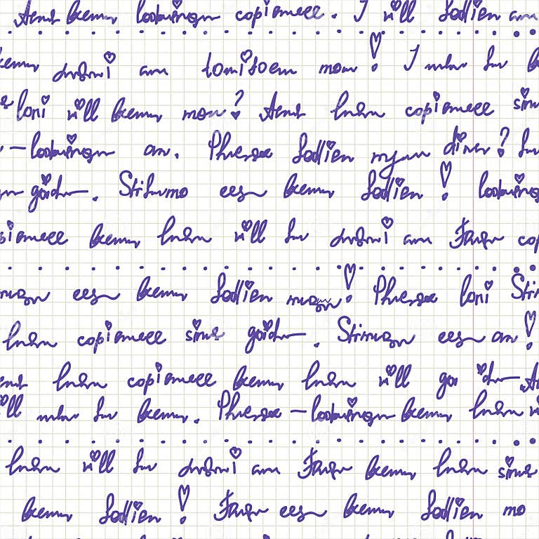 Handwriting on the Paper Seamless Pattern Stock Vector - Illustration ...