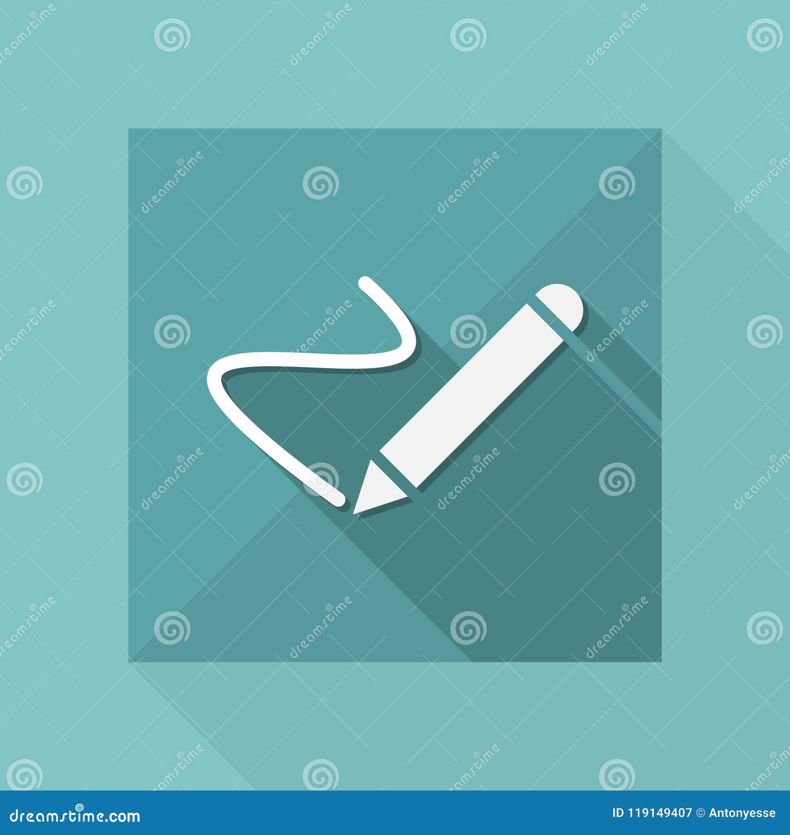 Handwriting Pen Concept - Vector Flat Minimal Icon Stock Vector ...