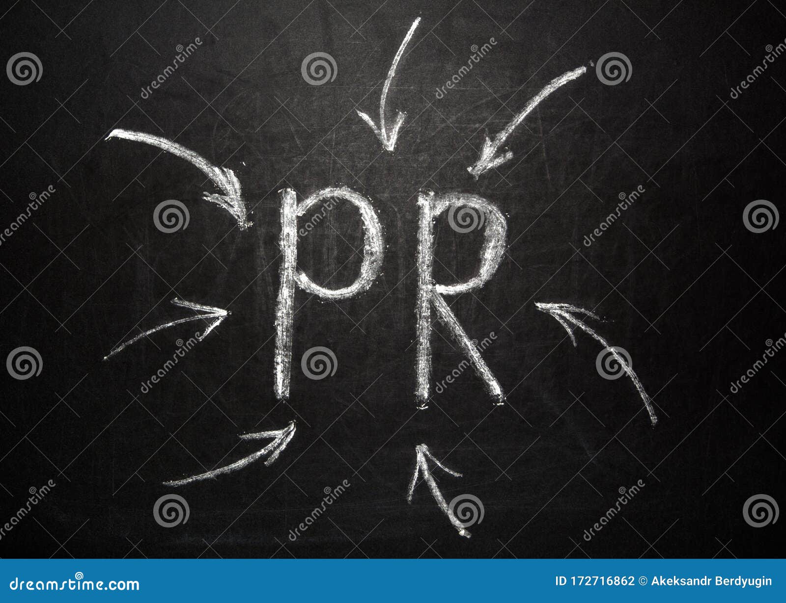 Handwriting of PR Abbreviation Public Relation on Chalkboard Stock ...