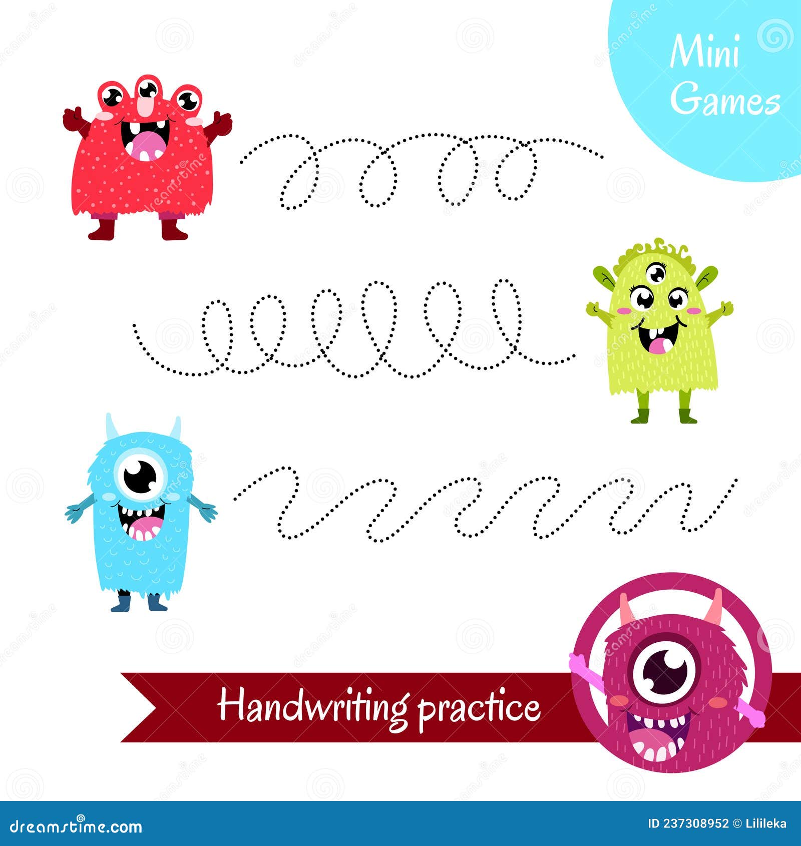 Handwriting Practice. Educational Game for Preschool Children Stock ...