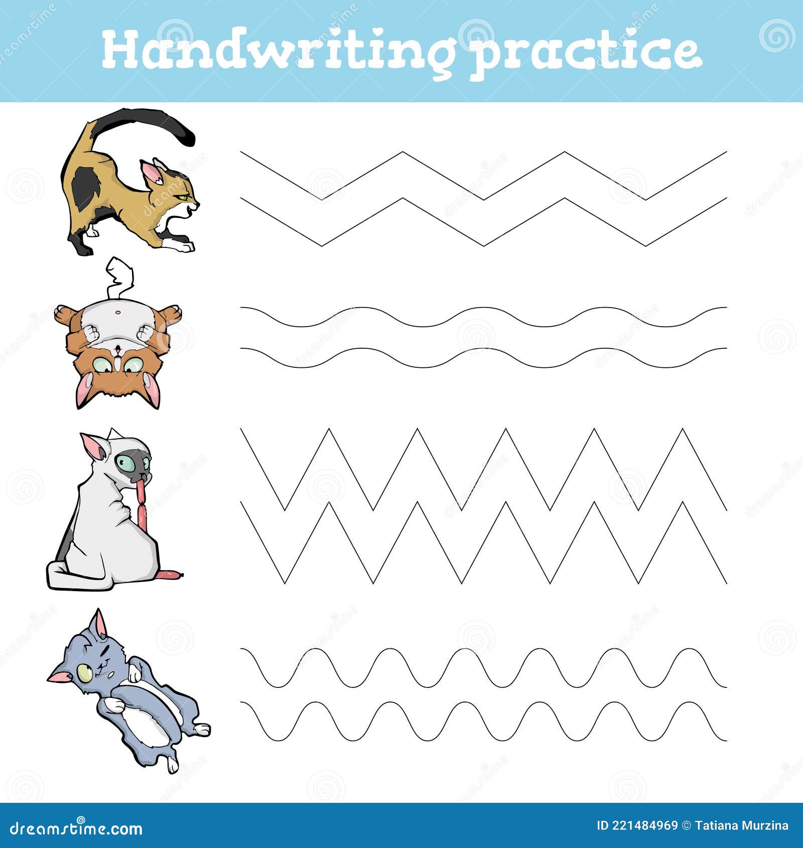Handwriting Practice Sheet. Educational Children Game, Restore the ...