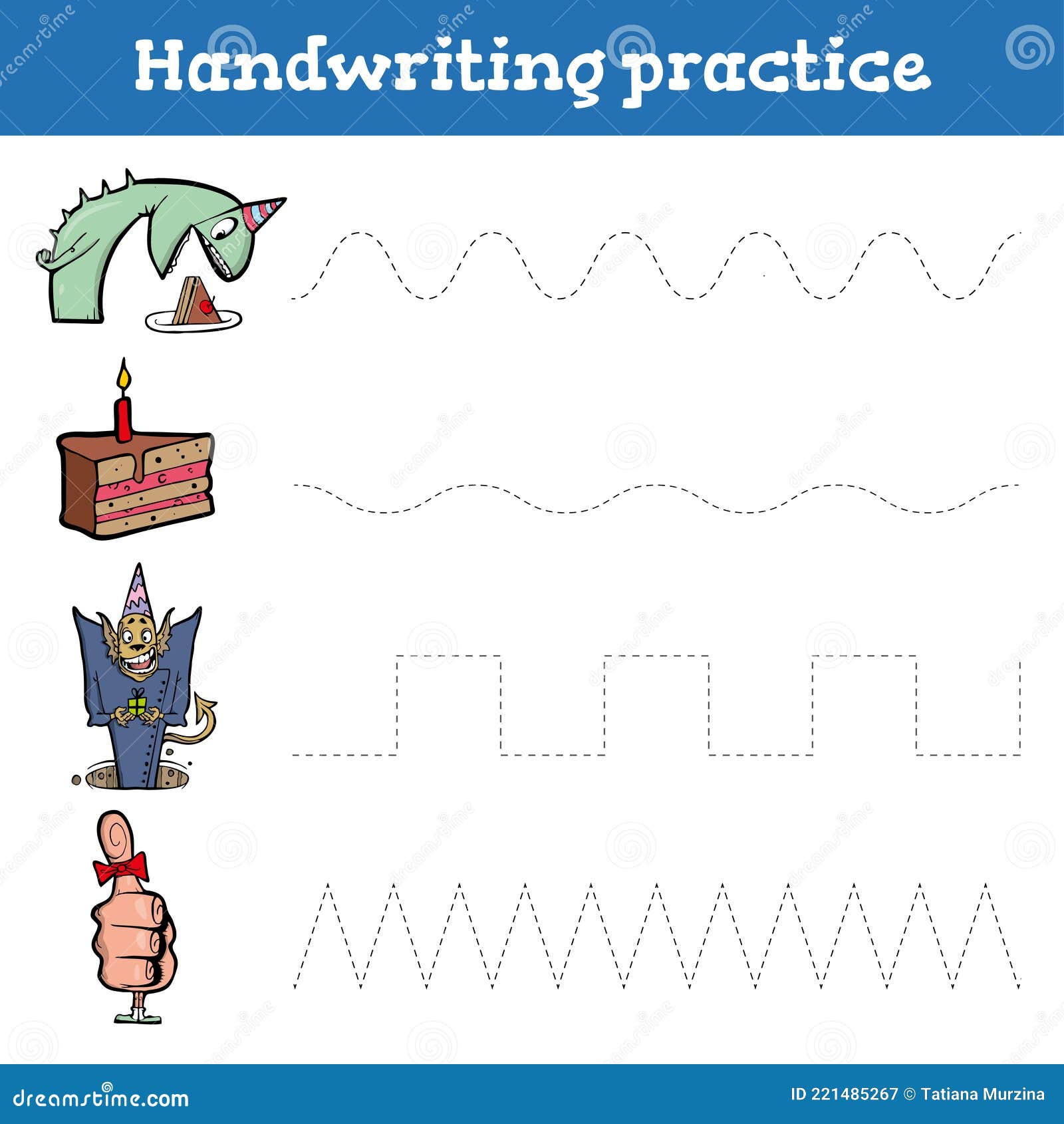 Handwriting Practice Sheet. Educational Children Game, Restore the ...