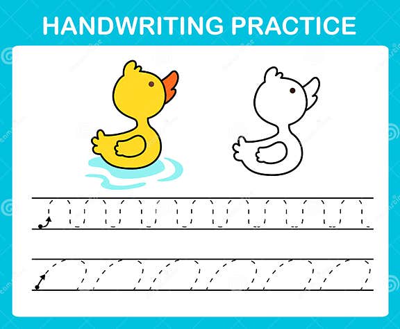 Handwriting practice sheet stock vector. Illustration of games - 143513311