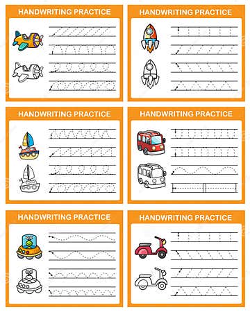 Handwriting Practice Sheet Illustration Stock Vector - Illustration of ...