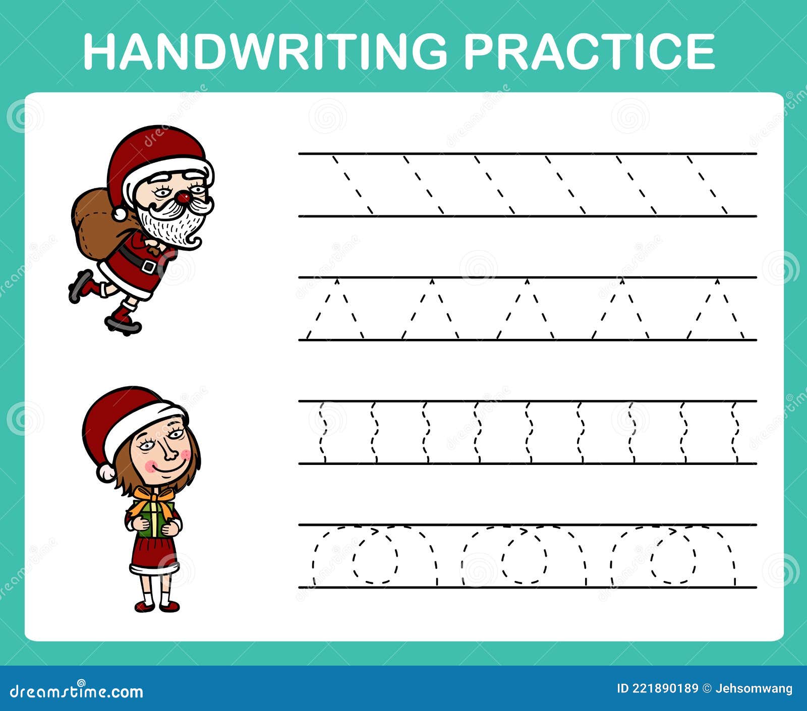 Handwriting practice sheet stock vector. Illustration of educational ...