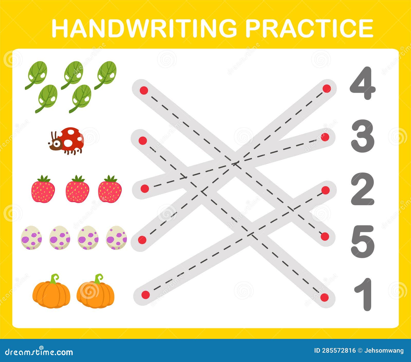 Handwriting Practice Sheet Illustration Stock Illustration ...