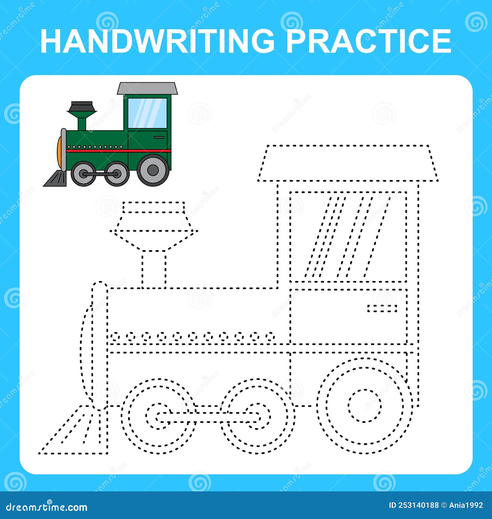 Handwriting Practice. Trace the Lines and Color the Train. Educational ...