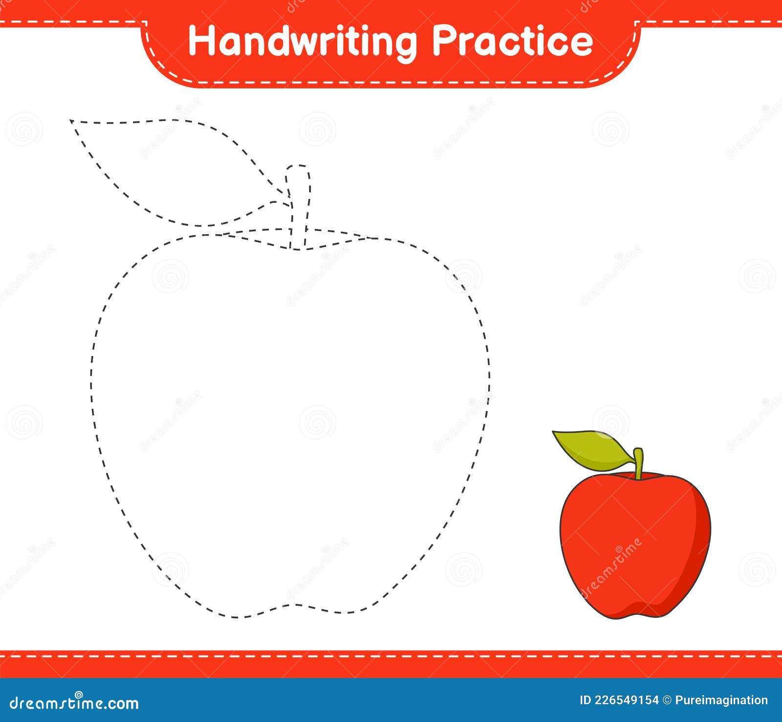 Handwriting Practice. Tracing Lines of Apple Stock Vector ...