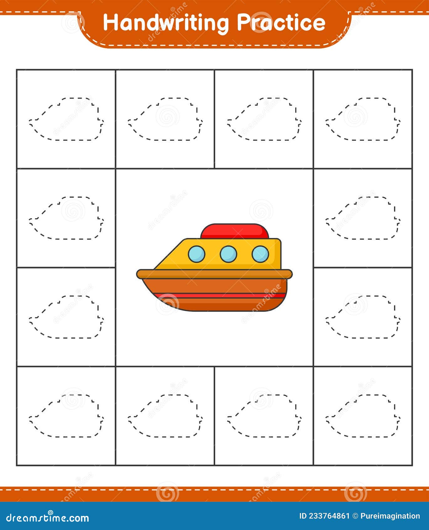 Handwriting Practice. Tracing Lines of Boat Stock Vector - Illustration ...