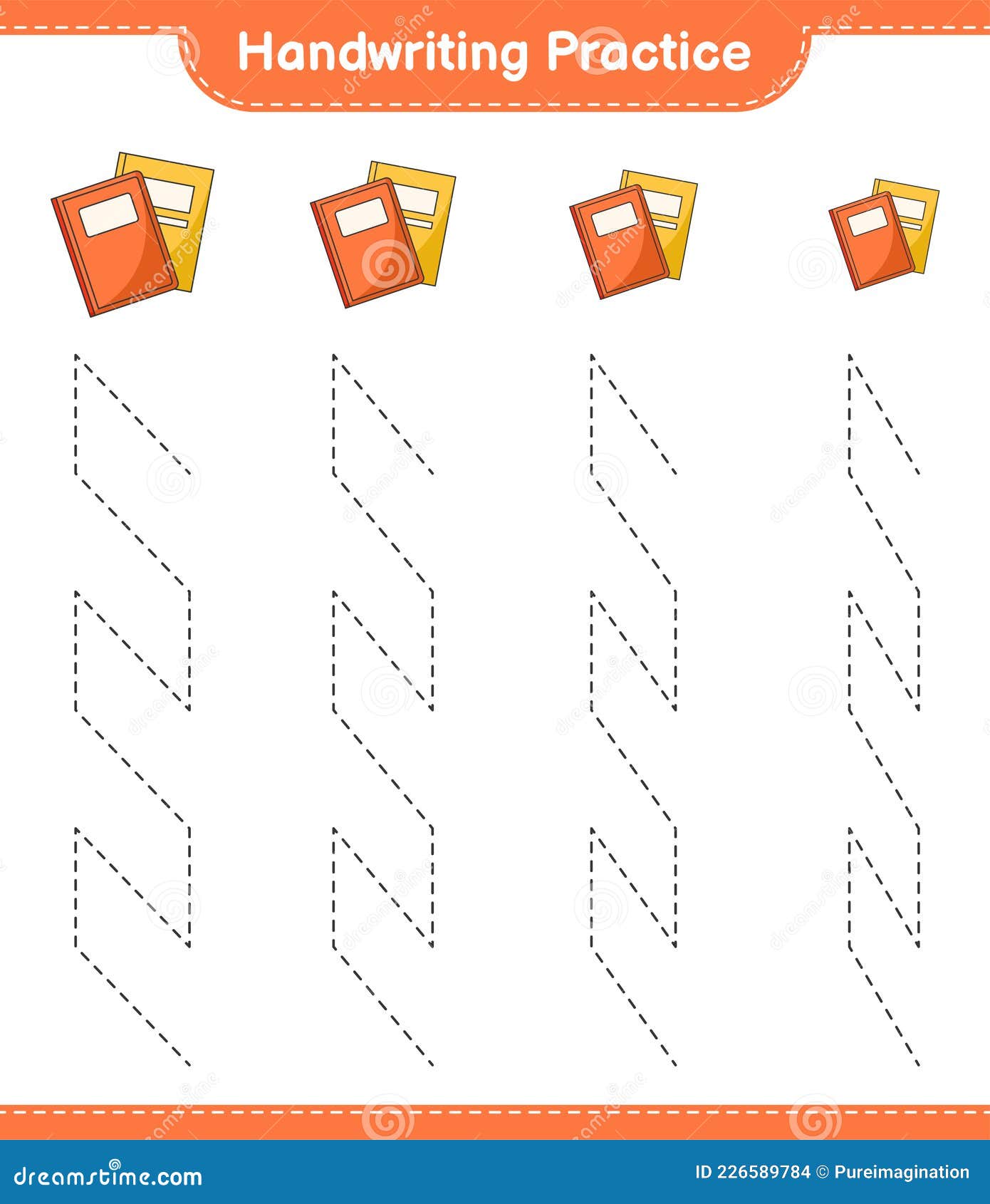 Handwriting Practice. Tracing Lines of Book Stock Vector - Illustration ...