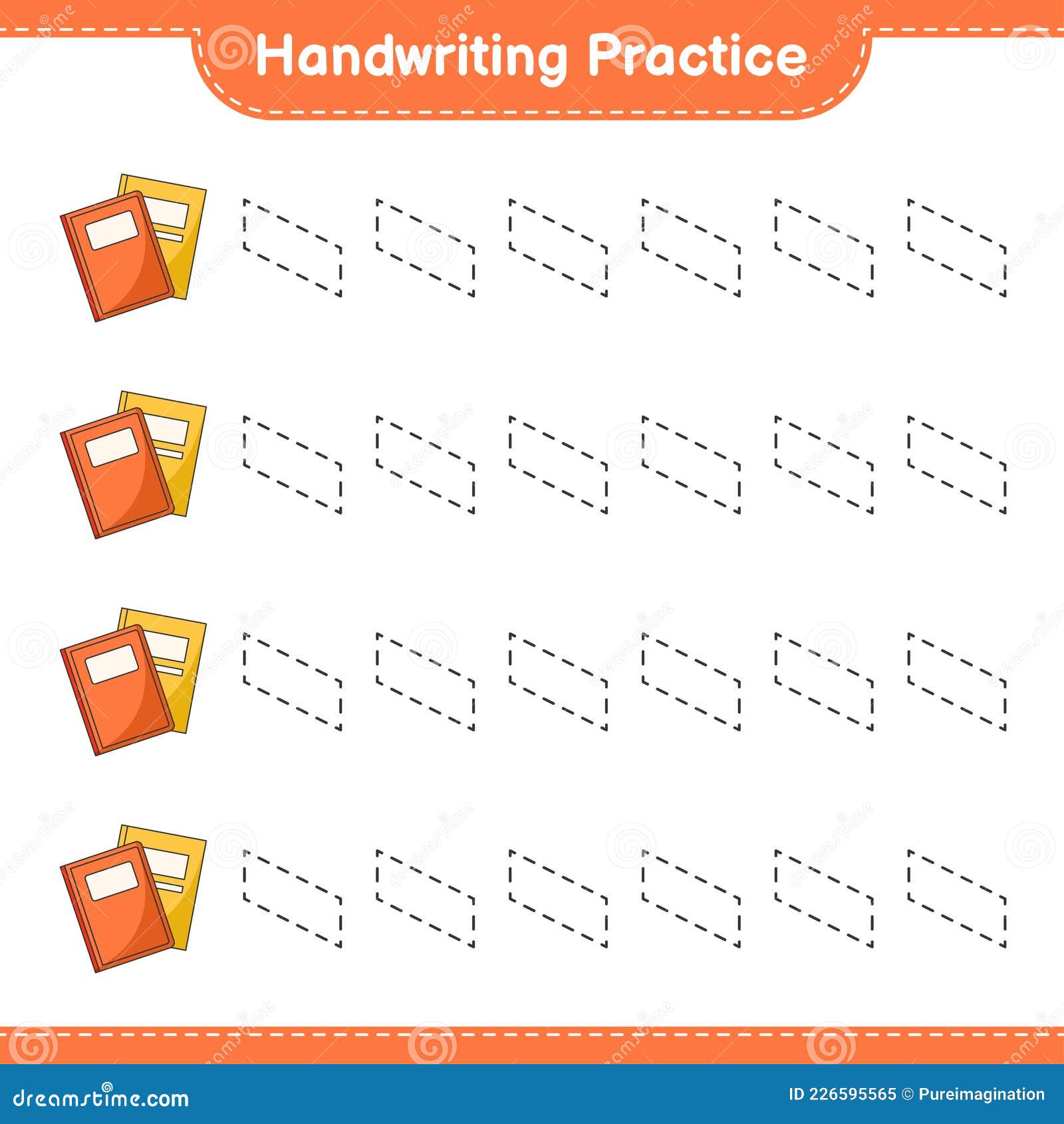Handwriting Practice. Tracing Lines of Book Stock Vector - Illustration ...