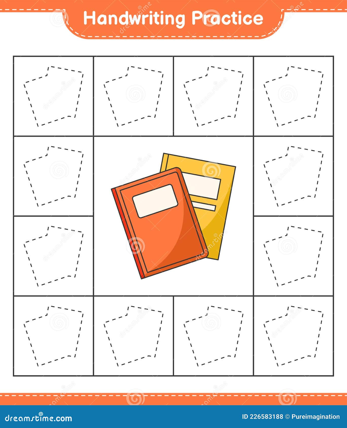 Handwriting Practice. Tracing Lines of Book Stock Vector - Illustration ...