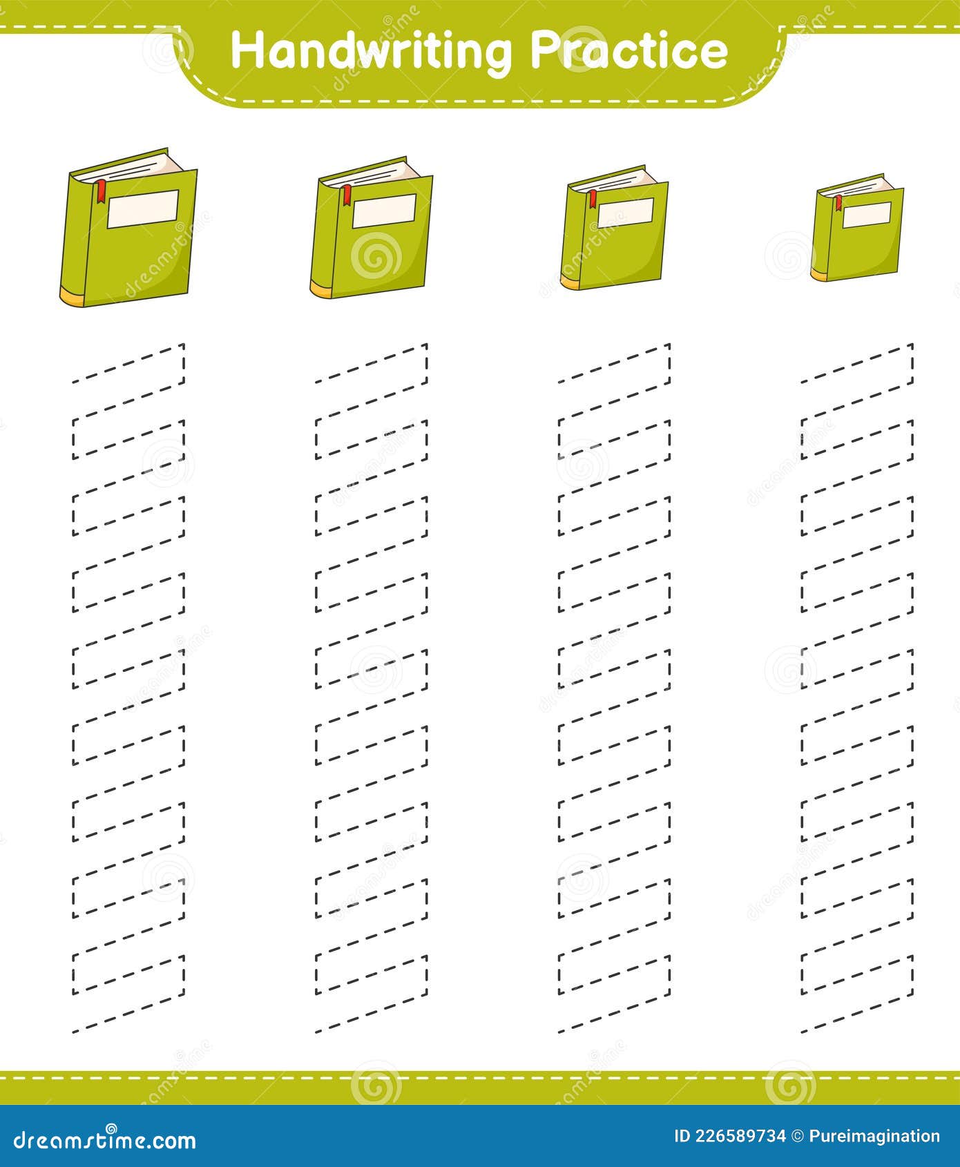 Handwriting Practice. Tracing Lines of Book Stock Vector - Illustration ...